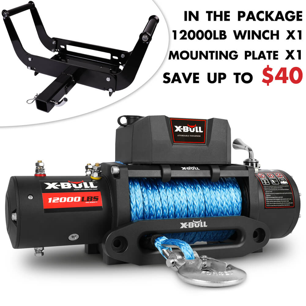 X-BULL 4x4 Electric Winch 12V 12000LBS synthetic rope 4WD Car with win ...