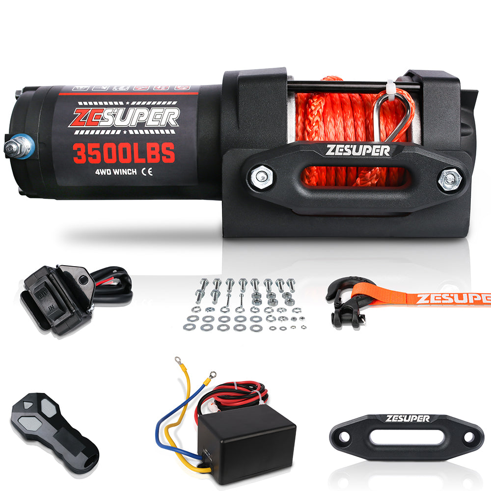 ZESUPER 3500LB Electric Winch 12V Wireless Portable ATV UTV Boat Trail ...
